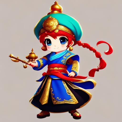 Genie, Chibi, concept art, 4k resolution post processing - AI Generated ...