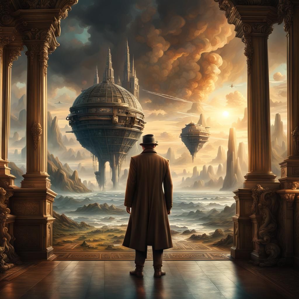 A time traveler arriving in a different age - AI Generated Artwork ...