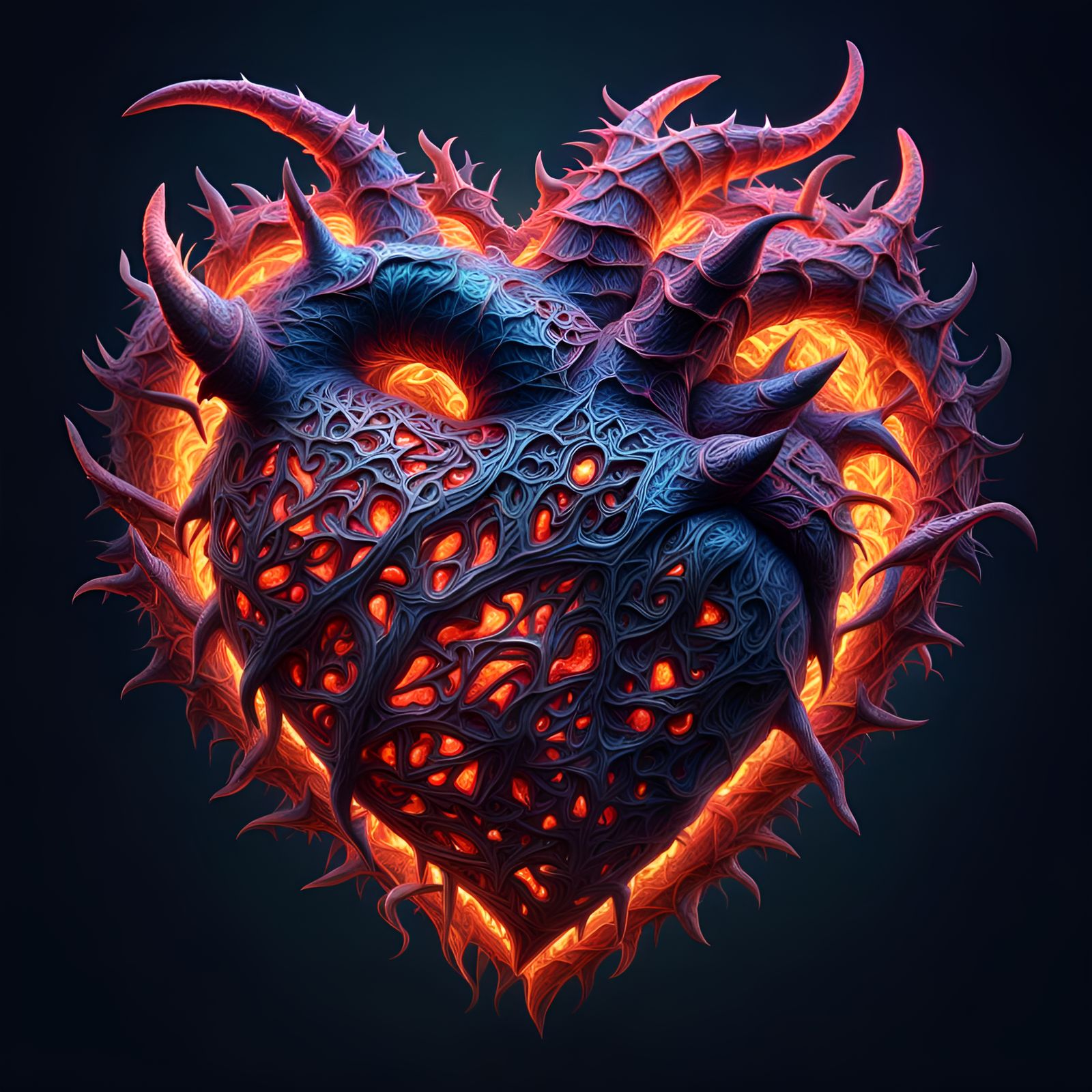 Thorned demon heart - AI Generated Artwork - NightCafe Creator