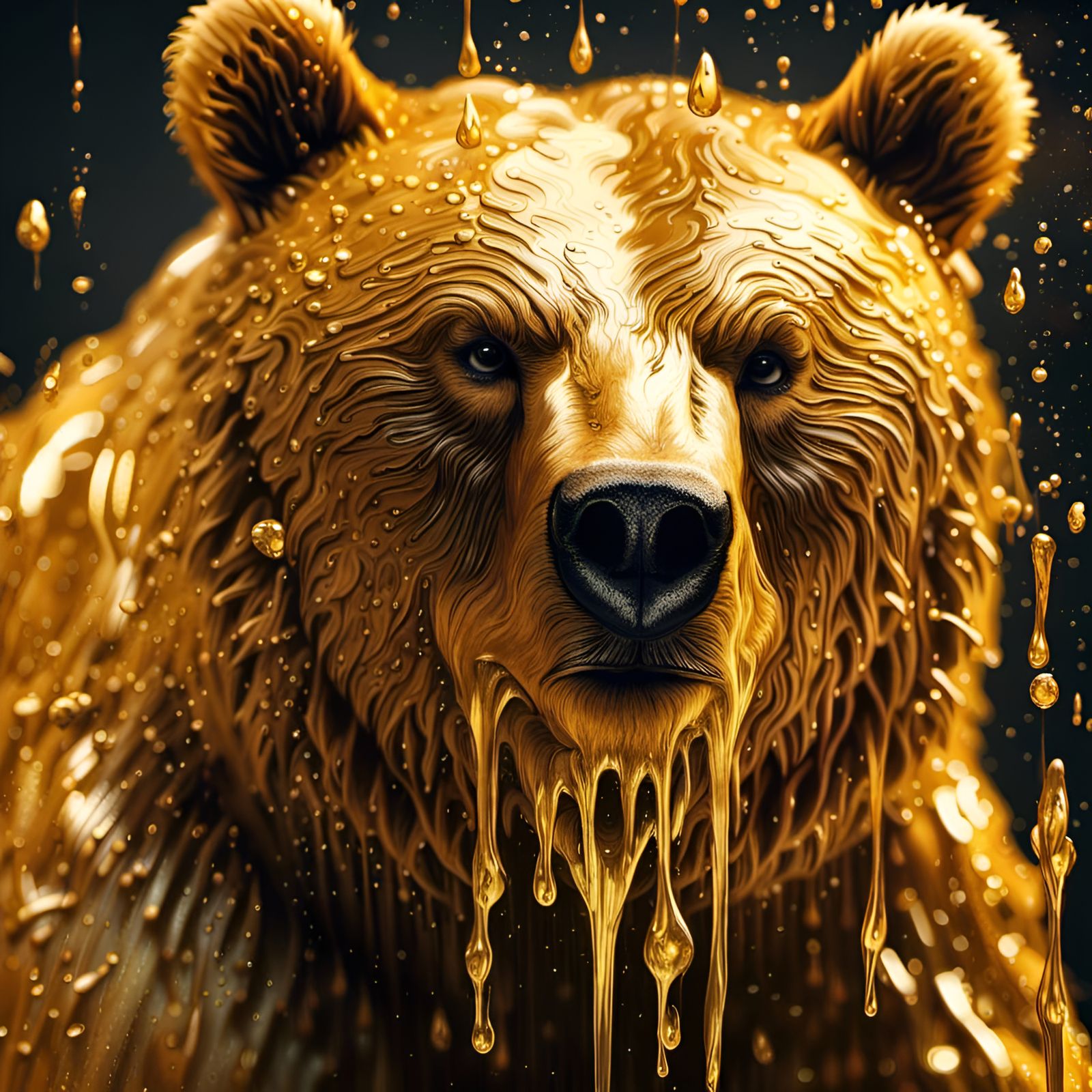 Liquid Golden Bear - AI Generated Artwork - NightCafe Creator