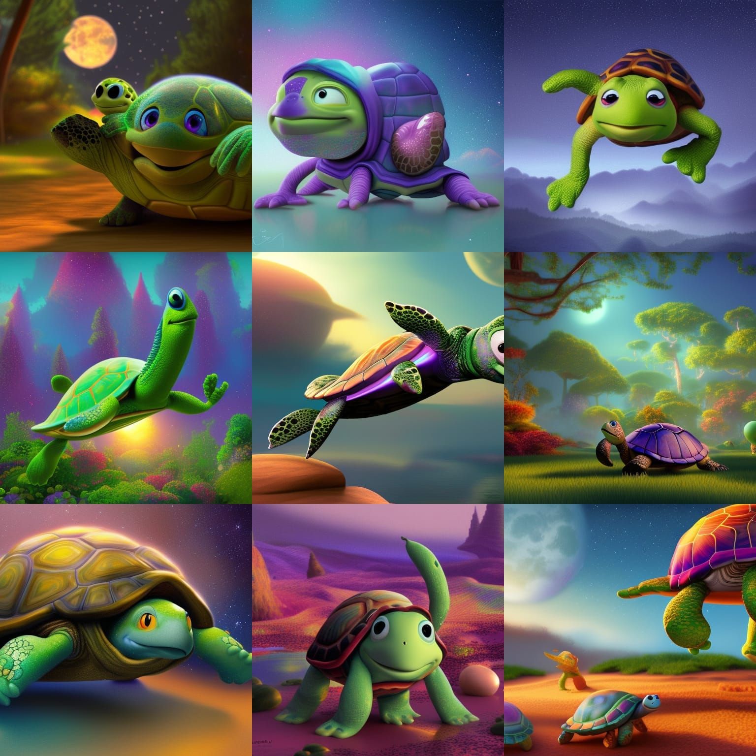 Weird turtles - AI Generated Artwork - NightCafe Creator