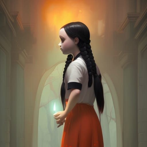 Wednesday Addams - AI Generated Artwork - NightCafe Creator