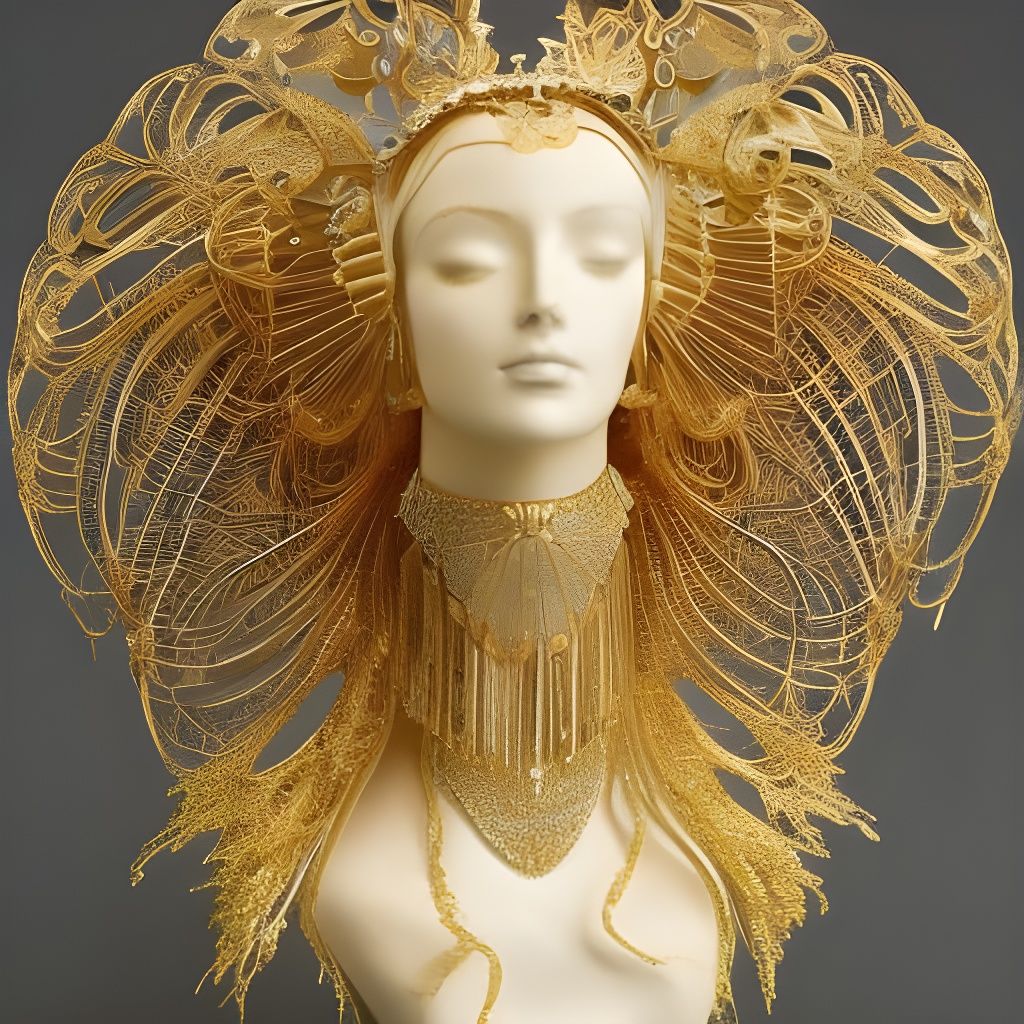 Golden Woman Headdress - AI Generated Artwork - NightCafe Creator