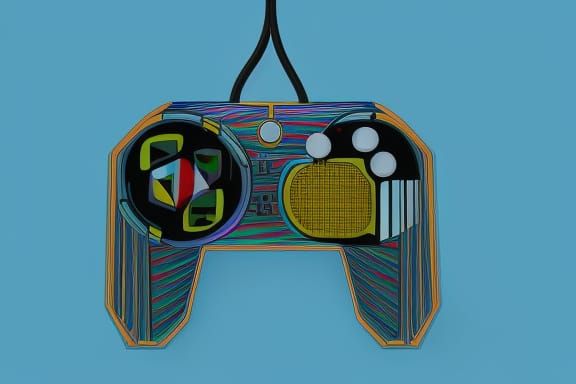 Color pencil drawing of game controller. - AI Generated Artwork ...