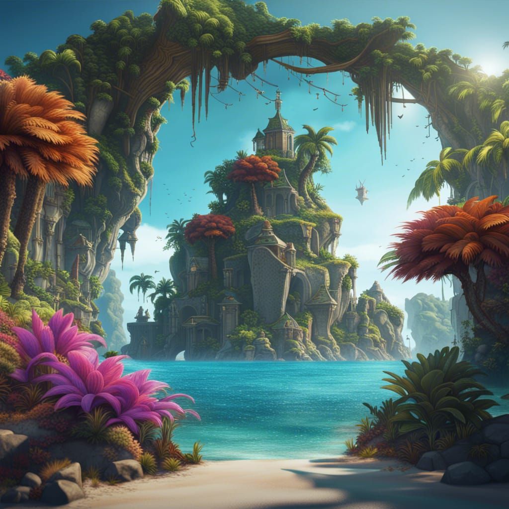 Island Paradise vacation - AI Generated Artwork - NightCafe Creator