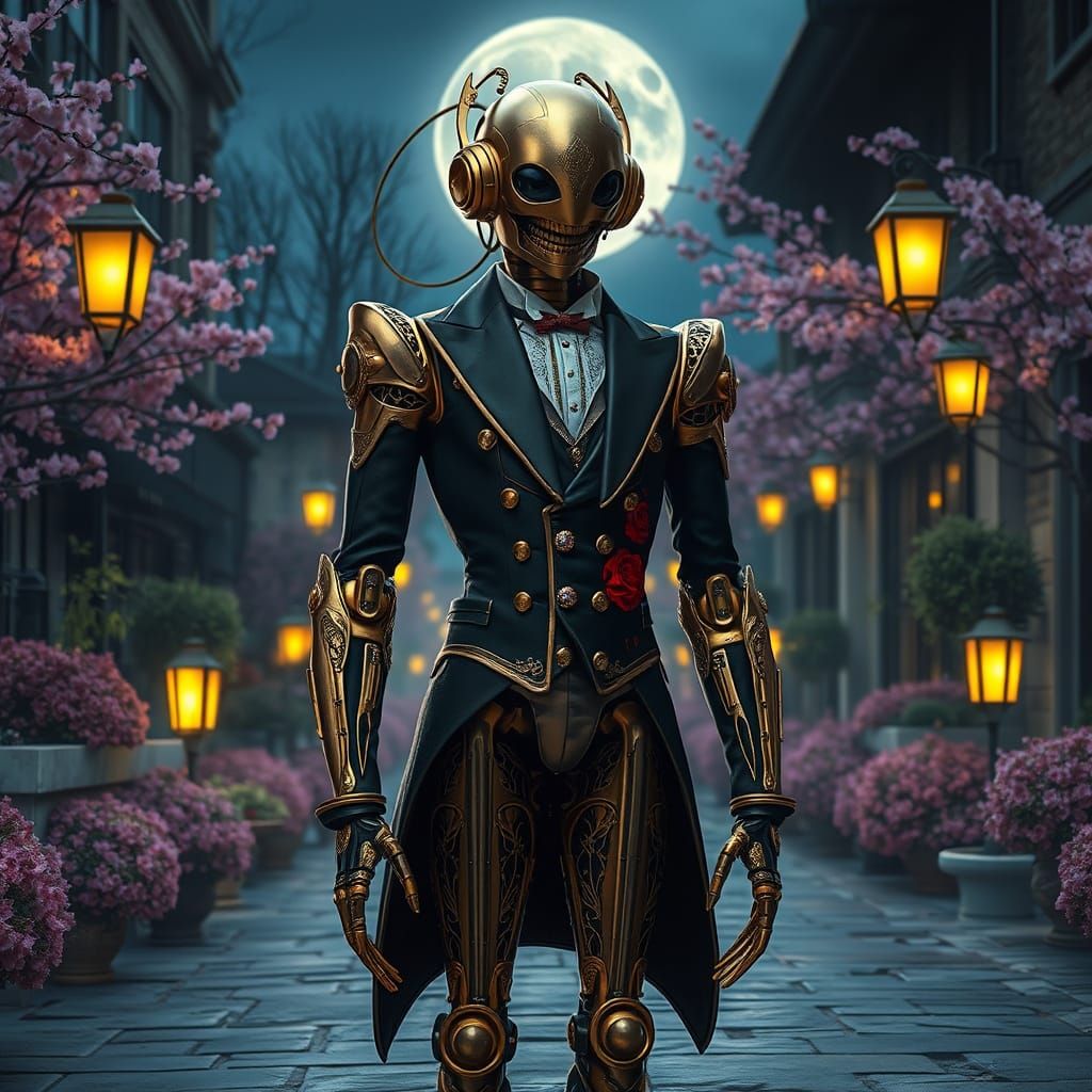 Golden Android in Victorian Splendor - AI Art