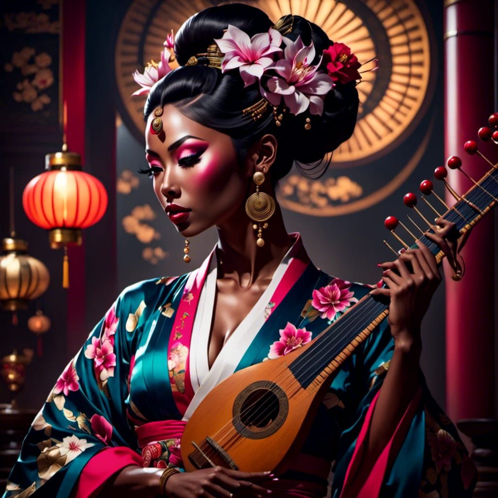 Blasian Musician - AI Generated Artwork - NightCafe Creator