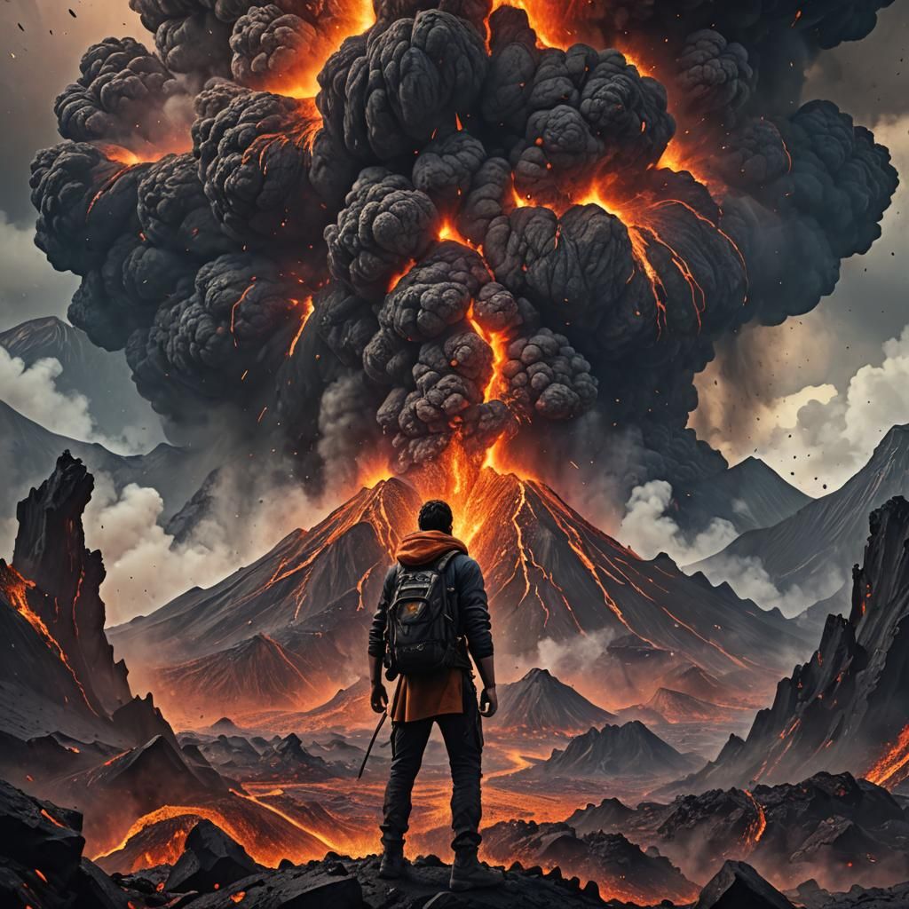 Erupting volcano 🌋 - AI Generated Artwork - NightCafe Creator