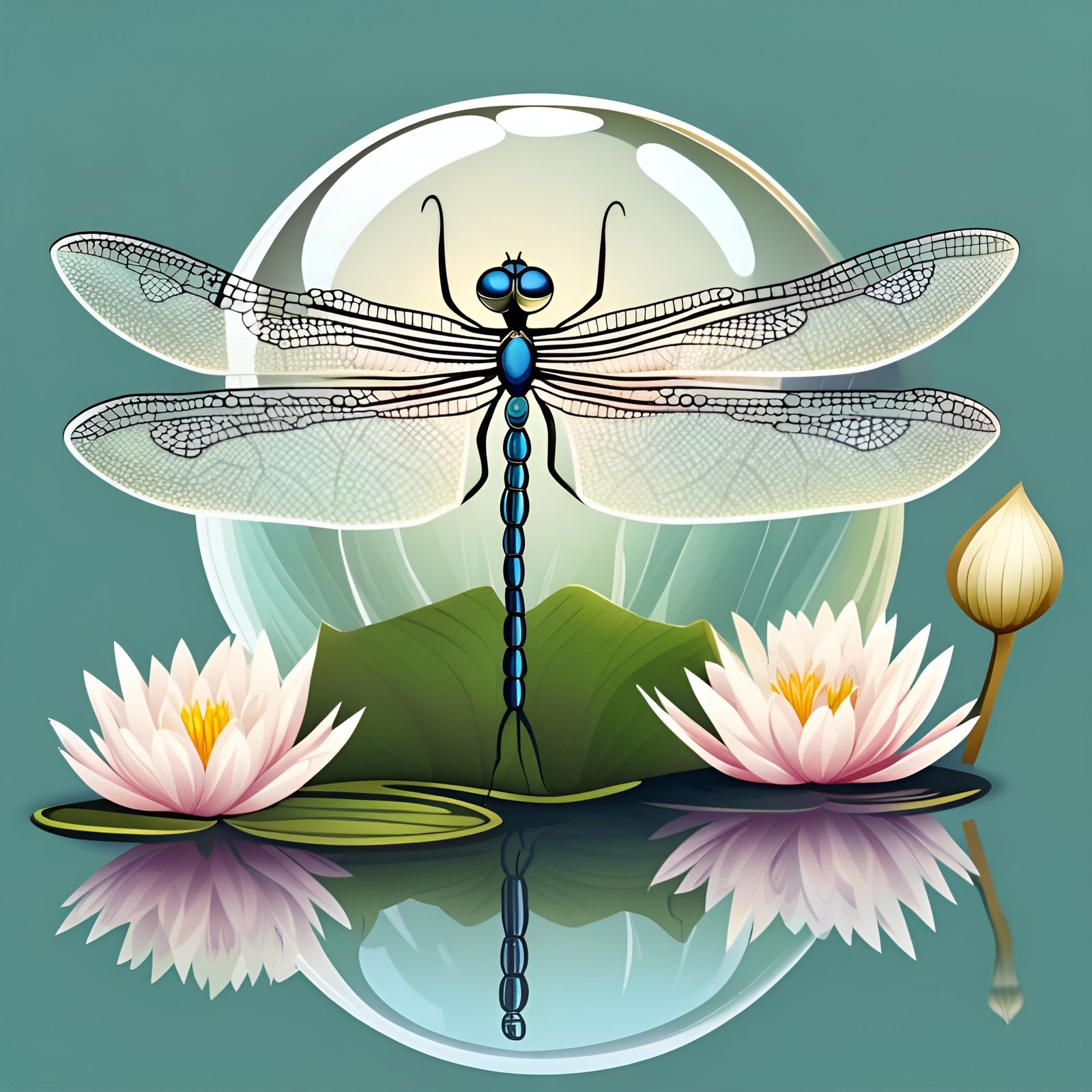 Blue dragonfly - AI Generated Artwork - NightCafe Creator