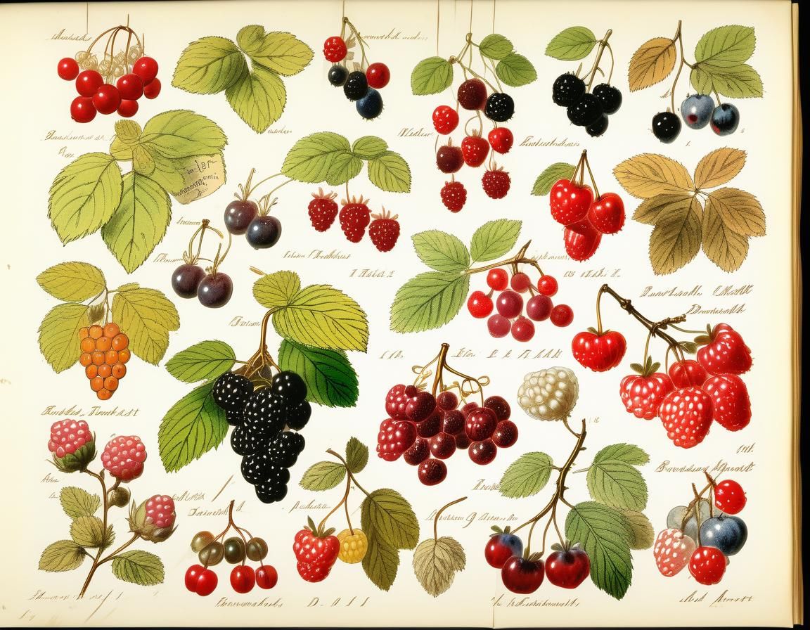 catalog of different berries - AI Generated Artwork - NightCafe Creator