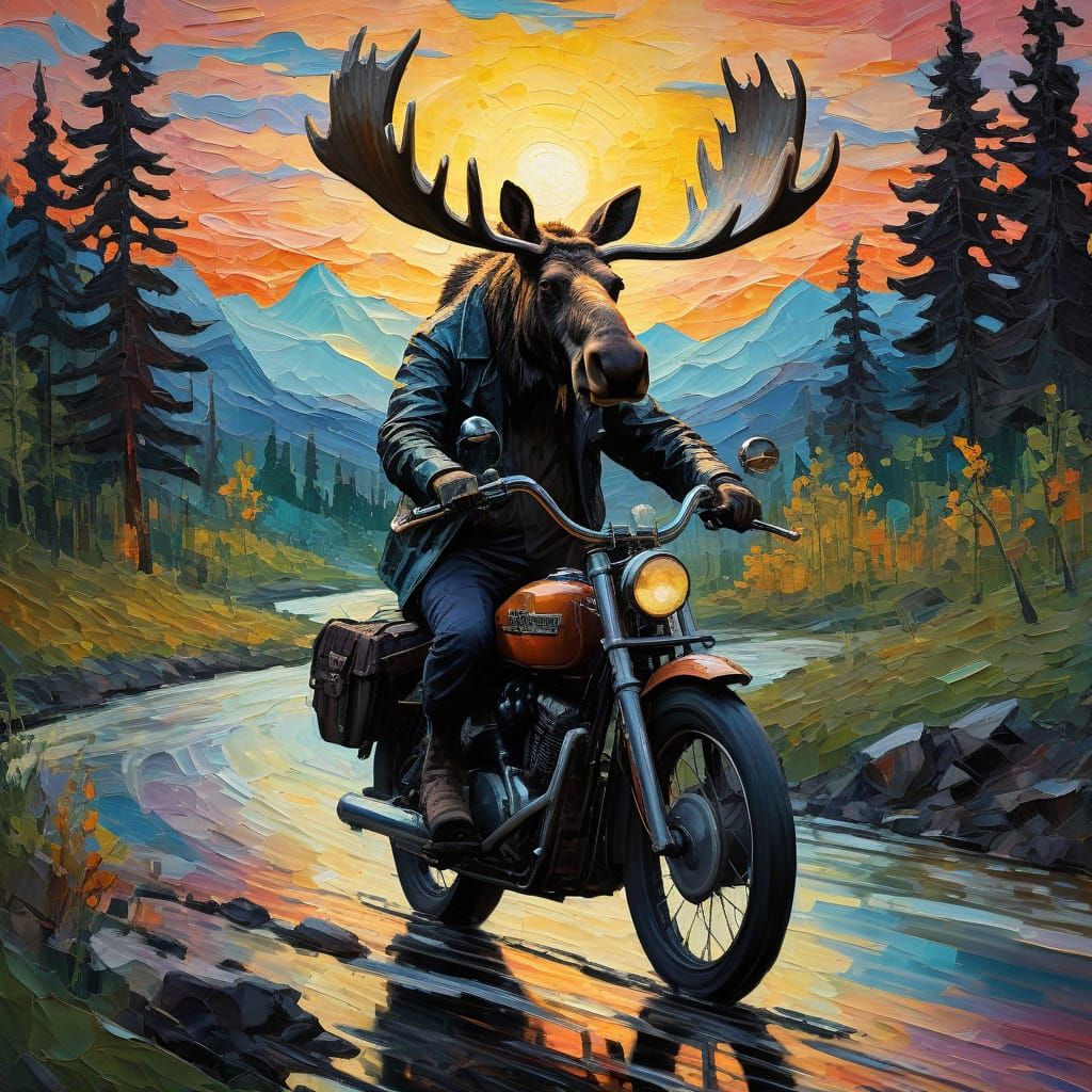 "Moose Rider: Wild Spirit on the Open Road"