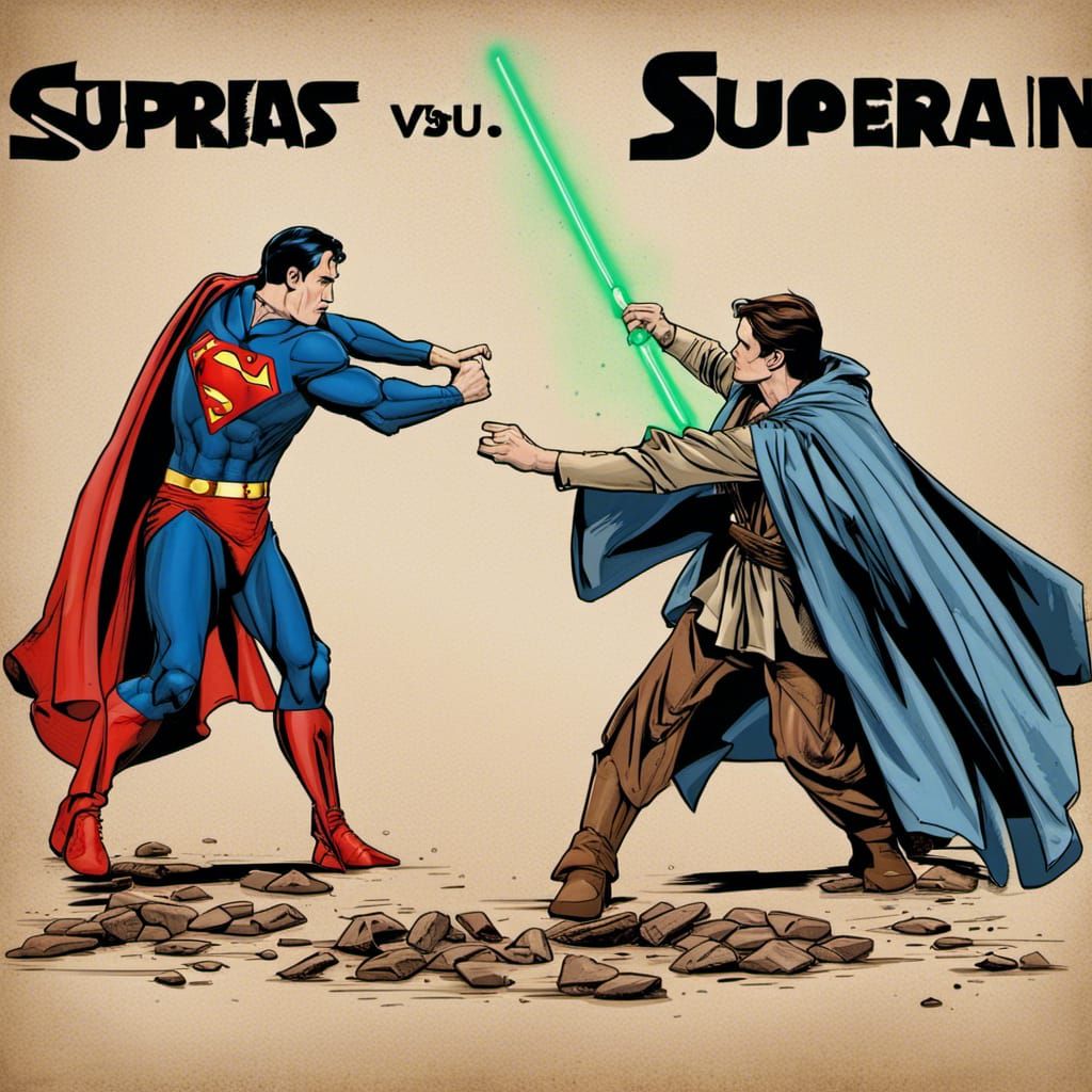 Jedi versus Superman - AI Generated Artwork - NightCafe Creator