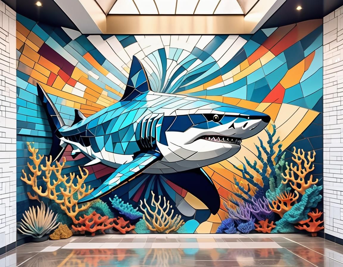 Shark Mural - AI Generated Artwork - NightCafe Creator