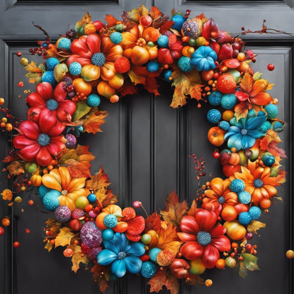 Bubbled fall wreath - AI Generated Artwork - NightCafe Creator