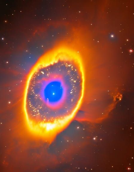 Eye of God helix nebula as seen by the James Webb Telescope in stunning detail. deep contrasting ...