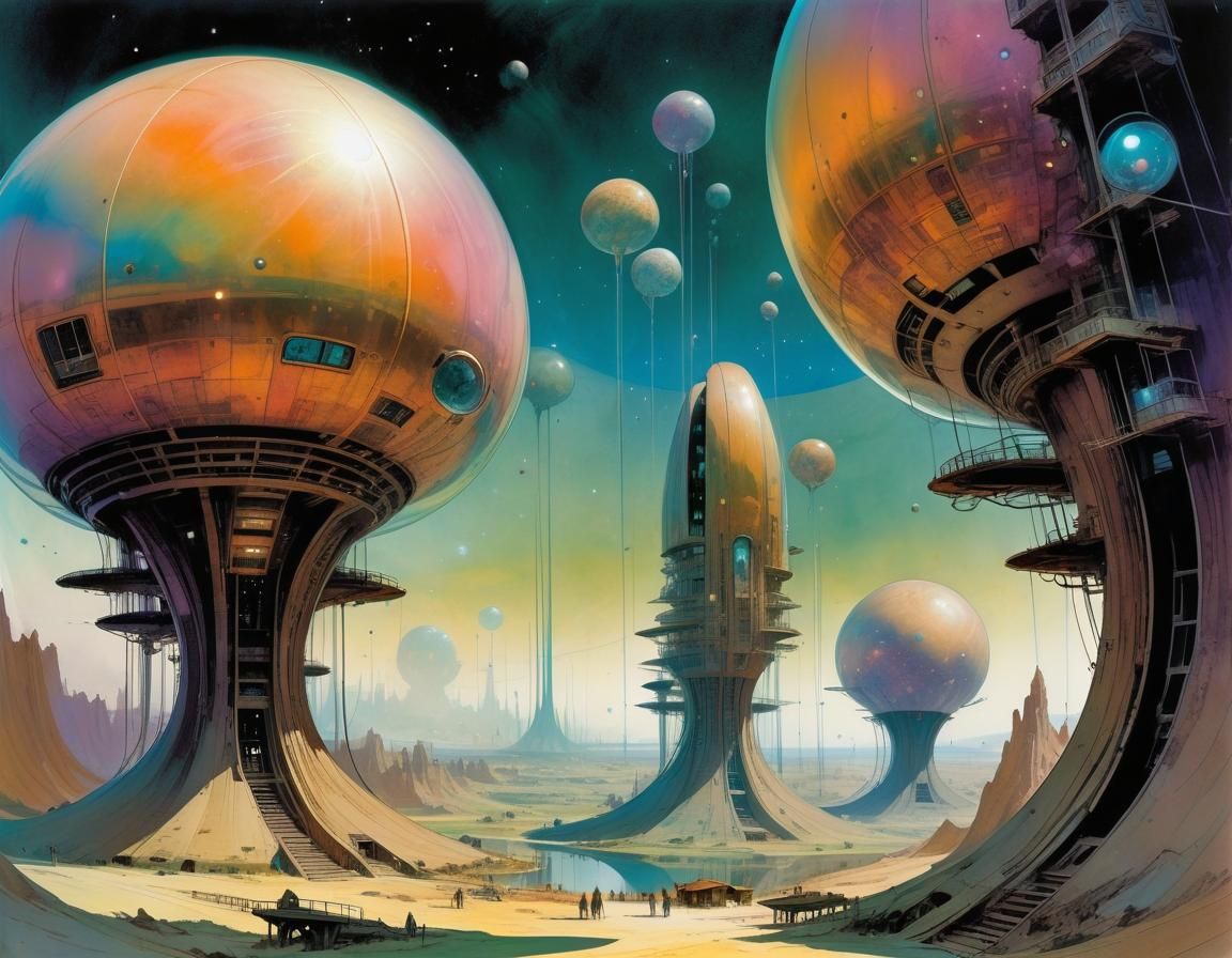 Alien Dome Megastructures - AI Generated Artwork - NightCafe Creator