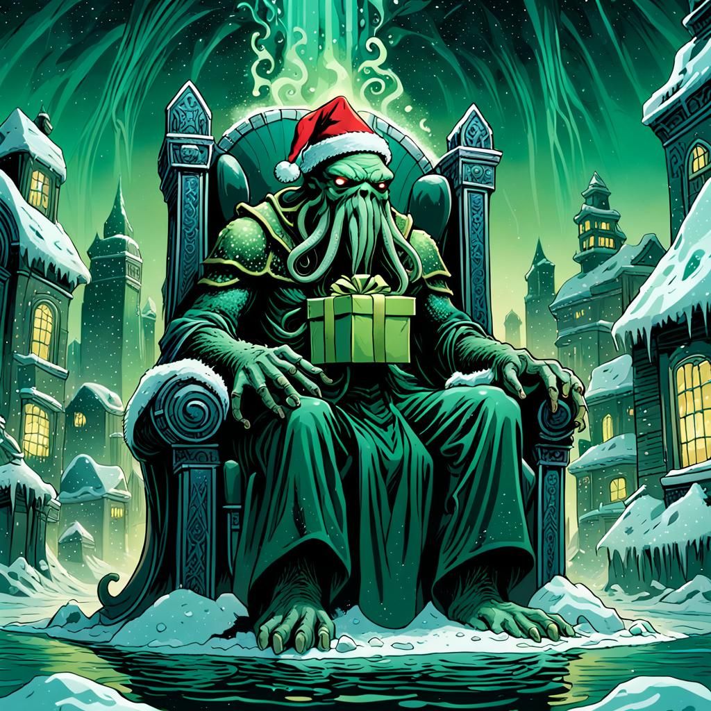 A Cthulhu Christmas - Cthulhu in Illuminated Winter Regalia