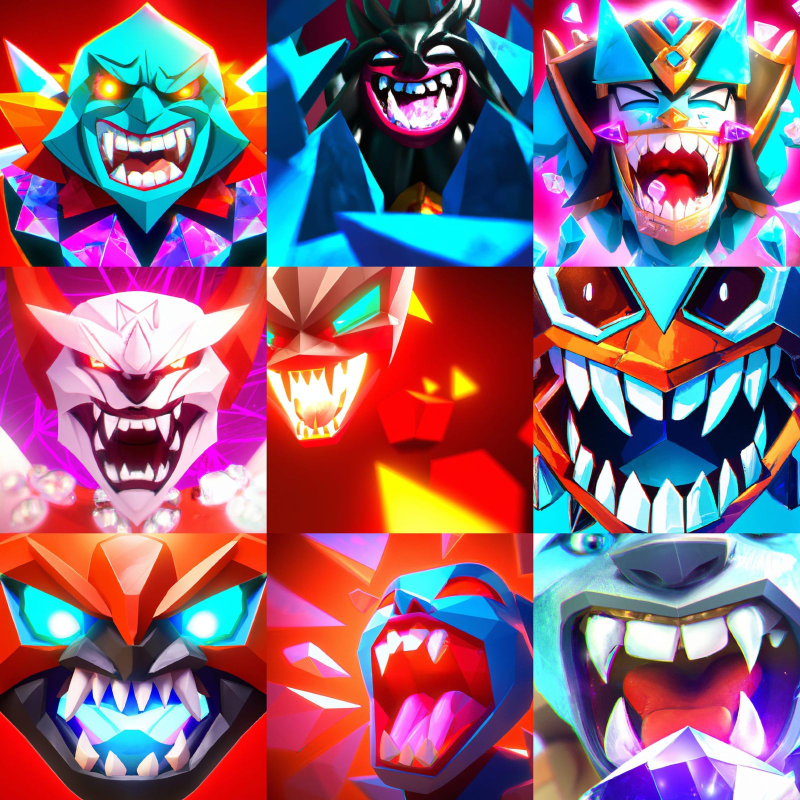 "Brilliant Hyper-Detailed Diamond" Screaming Bloody Face Anime Ninja In ...