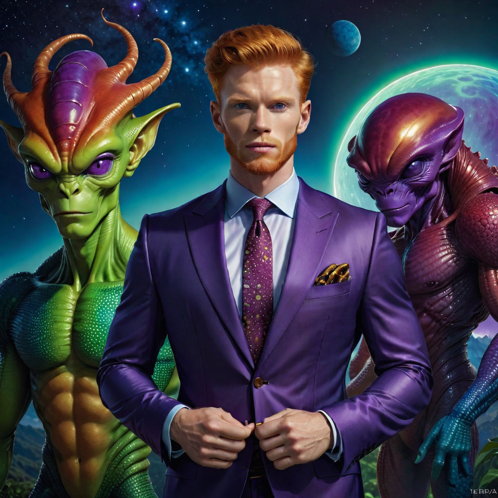Ginger man in an Alien world 2 - AI Generated Artwork - NightCafe Creator