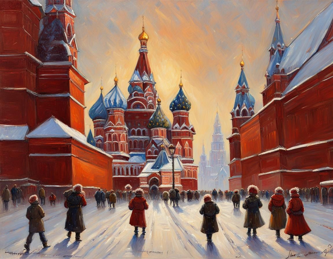 Christmas in Russian red square - AI Generated Artwork - NightCafe Creator