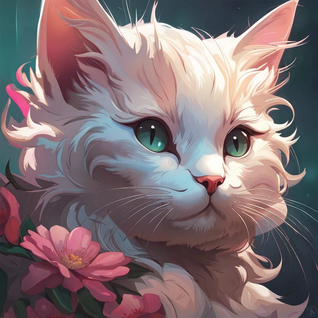 Flower kitten - AI Generated Artwork - NightCafe Creator