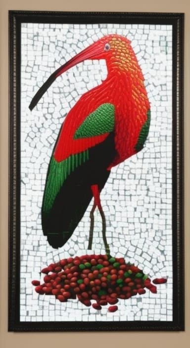 Too Perfect Bean Mosaic Scarlet Ibis - AI Generated Artwork - NightCafe ...