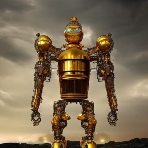 humanoid golden robot - AI Generated Artwork - NightCafe Creator