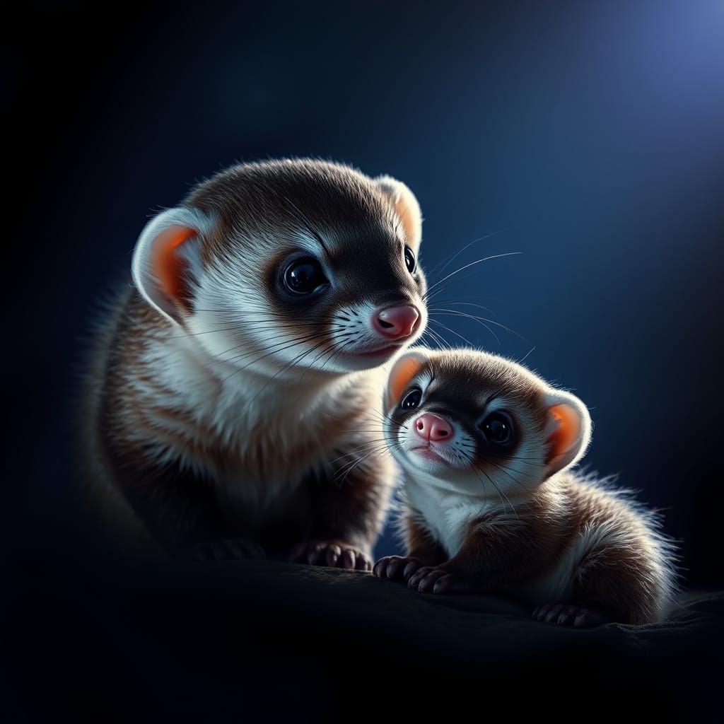 A Weasel and a Baby Weasel - A Weasel and a Baby Weasel