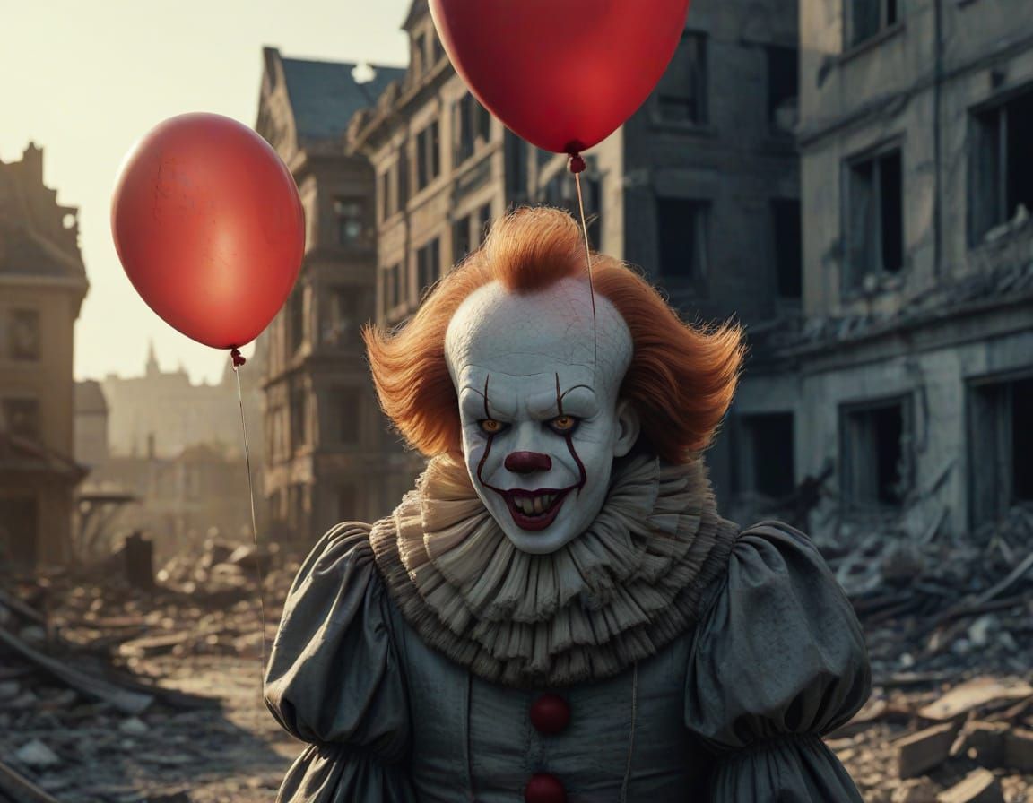 Pennywise Clown in Destroyed City: Photorealistic ... - AI Art