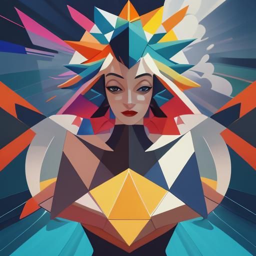 Cosmic Cubism Woman #4 - AI Generated Artwork - NightCafe Creator