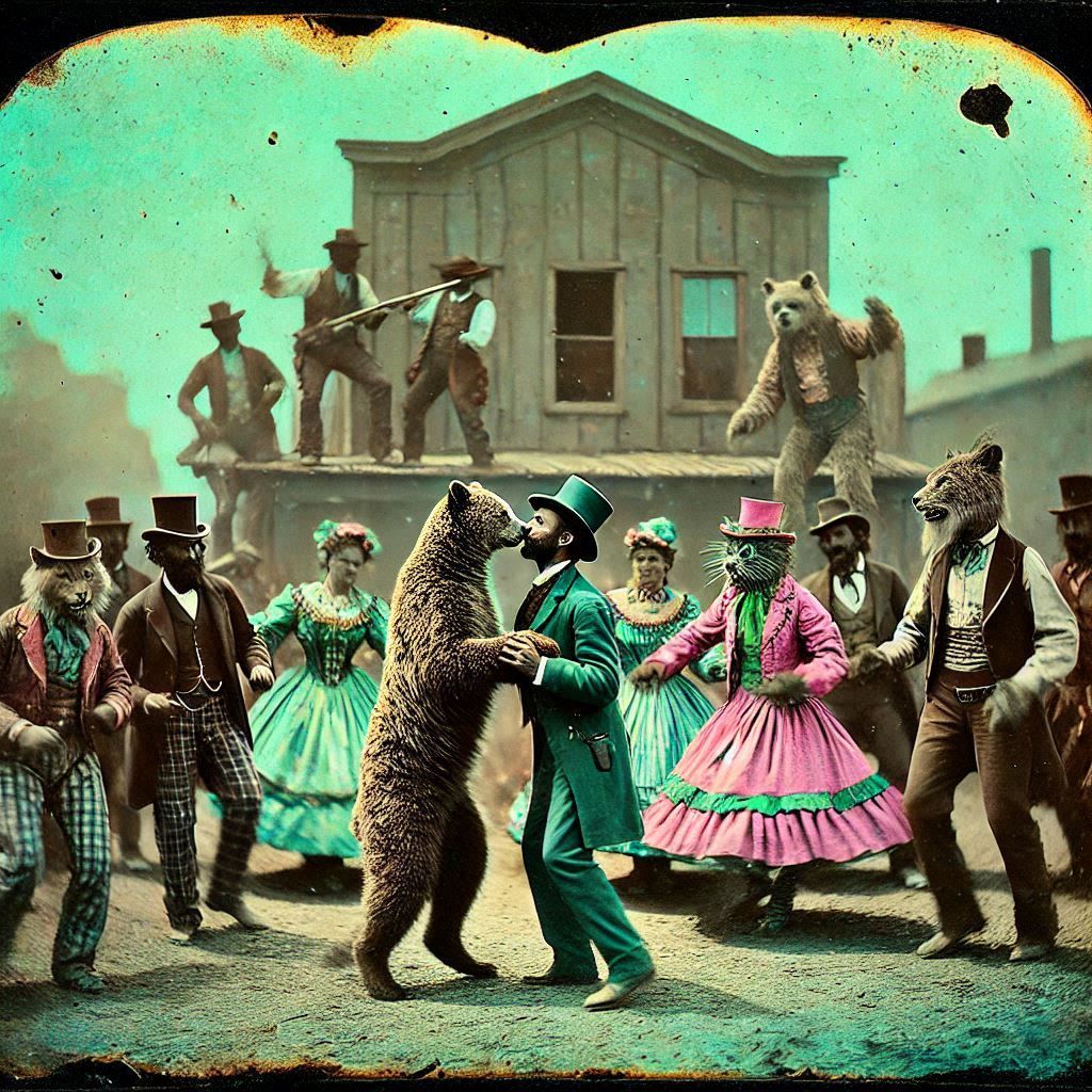 snazzy cornball bear-human dance promenade 3D!!!!!! 🟦𝀂🟥𝀅