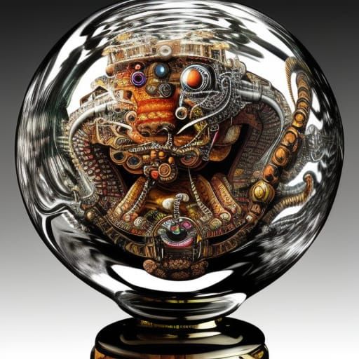 steampunk - balam god jaguar encapsulated - AI Generated Artwork ...