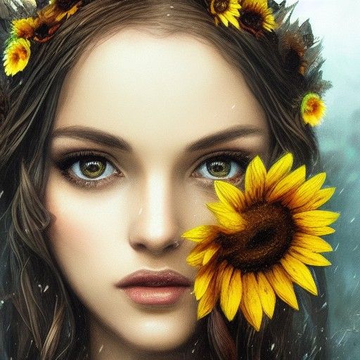 Sunflower Princess - AI Generated Artwork - NightCafe Creator