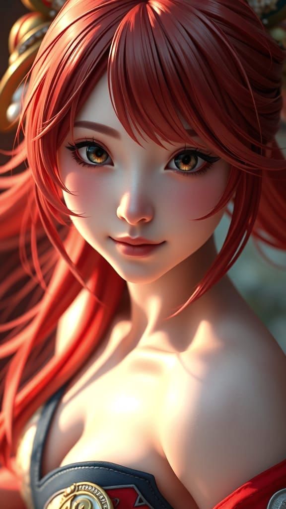 Hyperrealistic Portrait of Yae Miko in Vivid Color... - AI Art