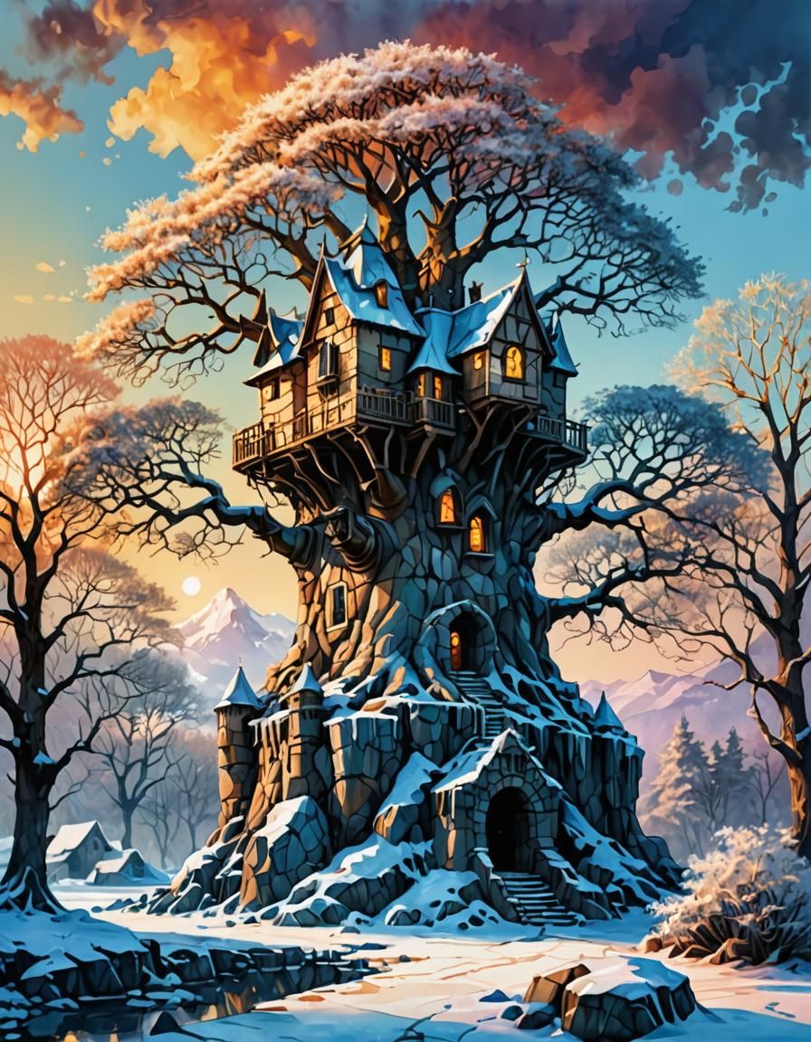 The Medieval Treehouse - AI Generated Artwork - NightCafe Creator