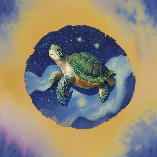 Starry night baby turtle - AI Generated Artwork - NightCafe Creator