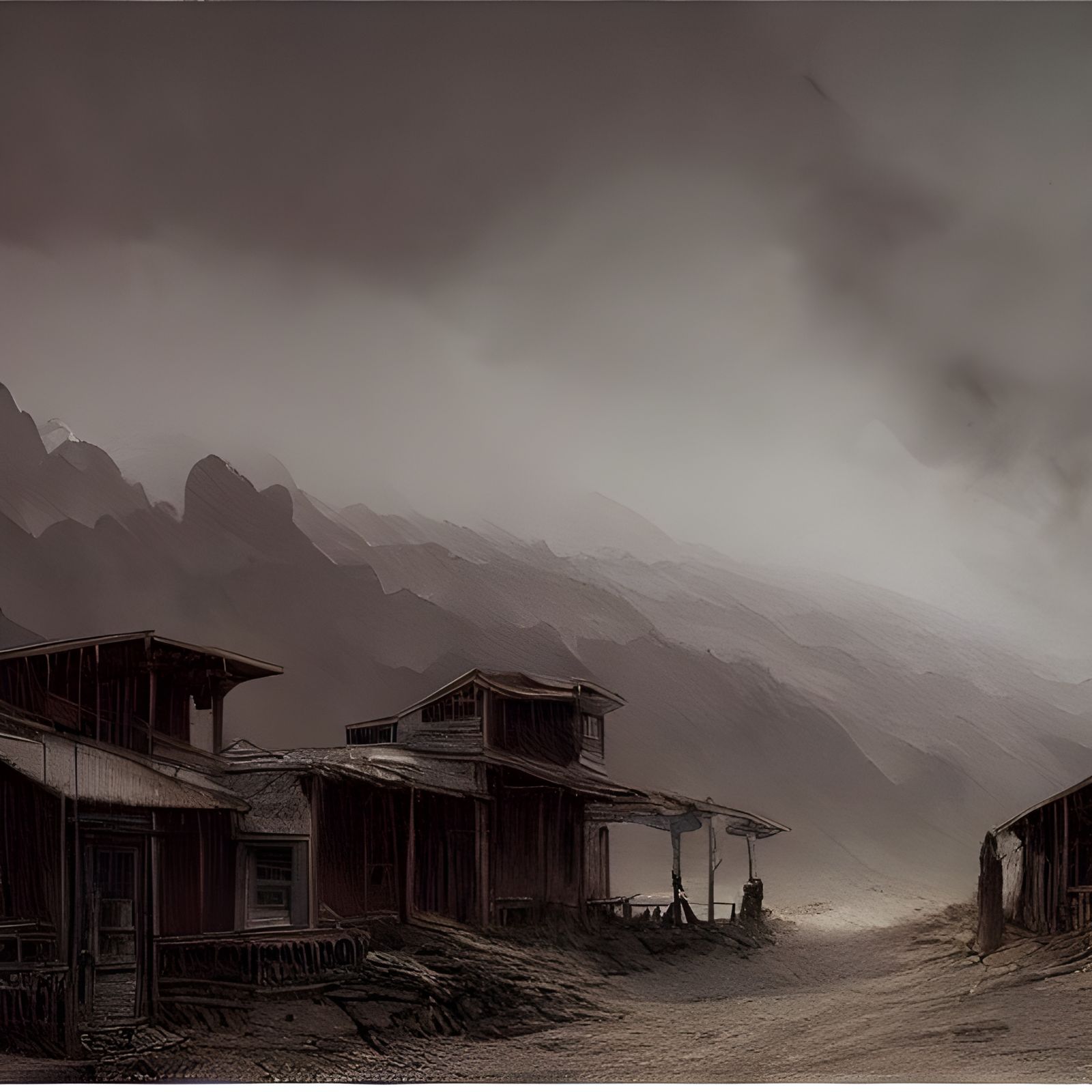 Deserted ghost town - AI Generated Artwork - NightCafe Creator