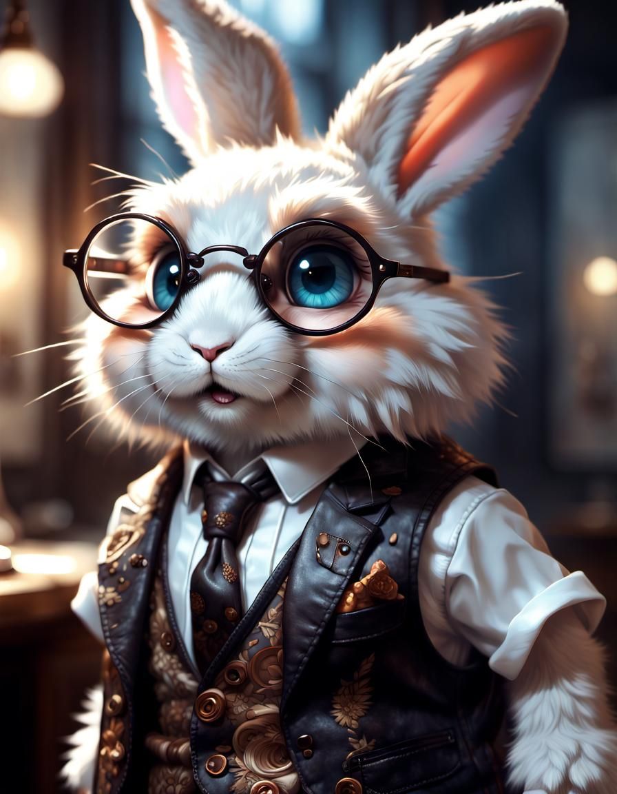 Chibi rabbit in waistcoat (Crystal Clear XL) - AI Generated Artwork ...