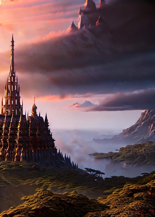 Cathedral detailed matte painting, deep color, fantastical, intricate detail, splash screen ...