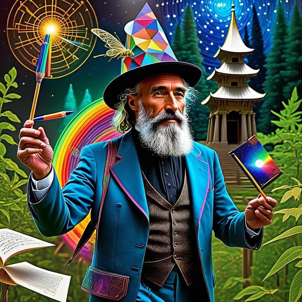 Sacred geometry temple, mysticism, mathematical magic, go fly on starry ...