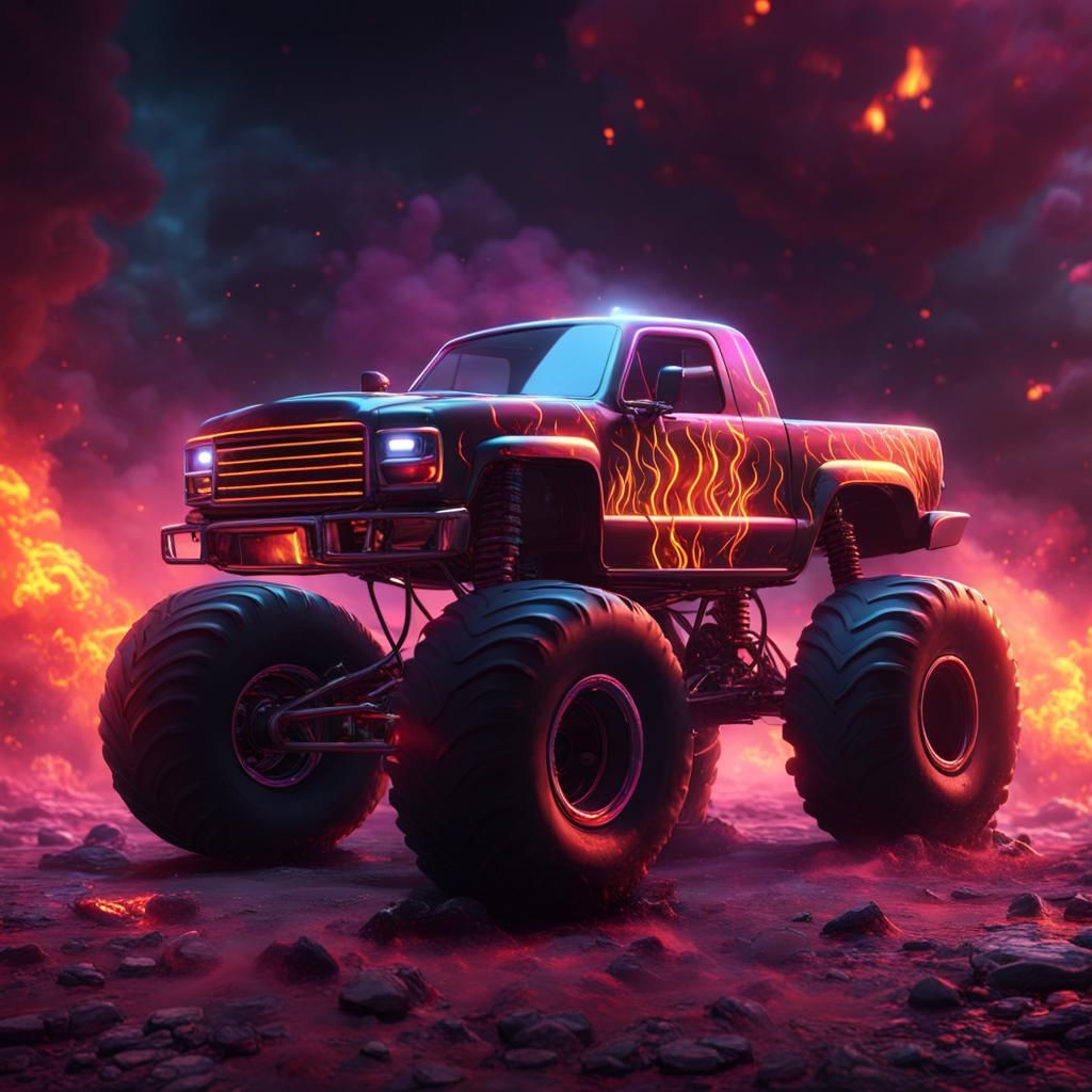 Neon Monster - AI Generated Artwork - NightCafe Creator