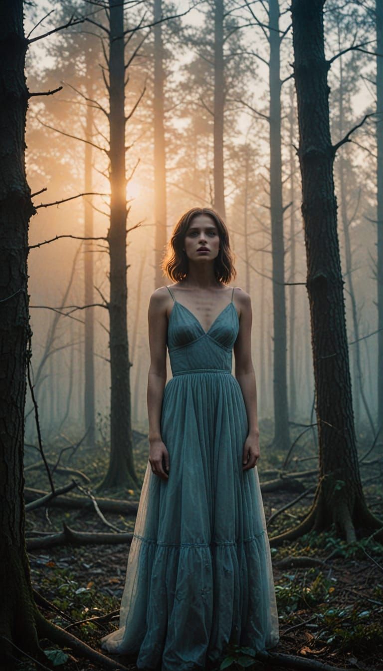 Smokey Rose - Ethereal Heroine in Mystical Forest, Cinematic...