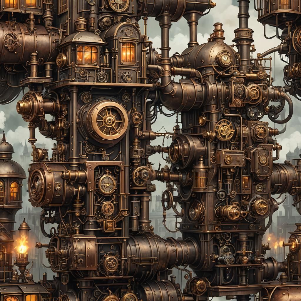 steampunk house - AI Generated Artwork - NightCafe Creator