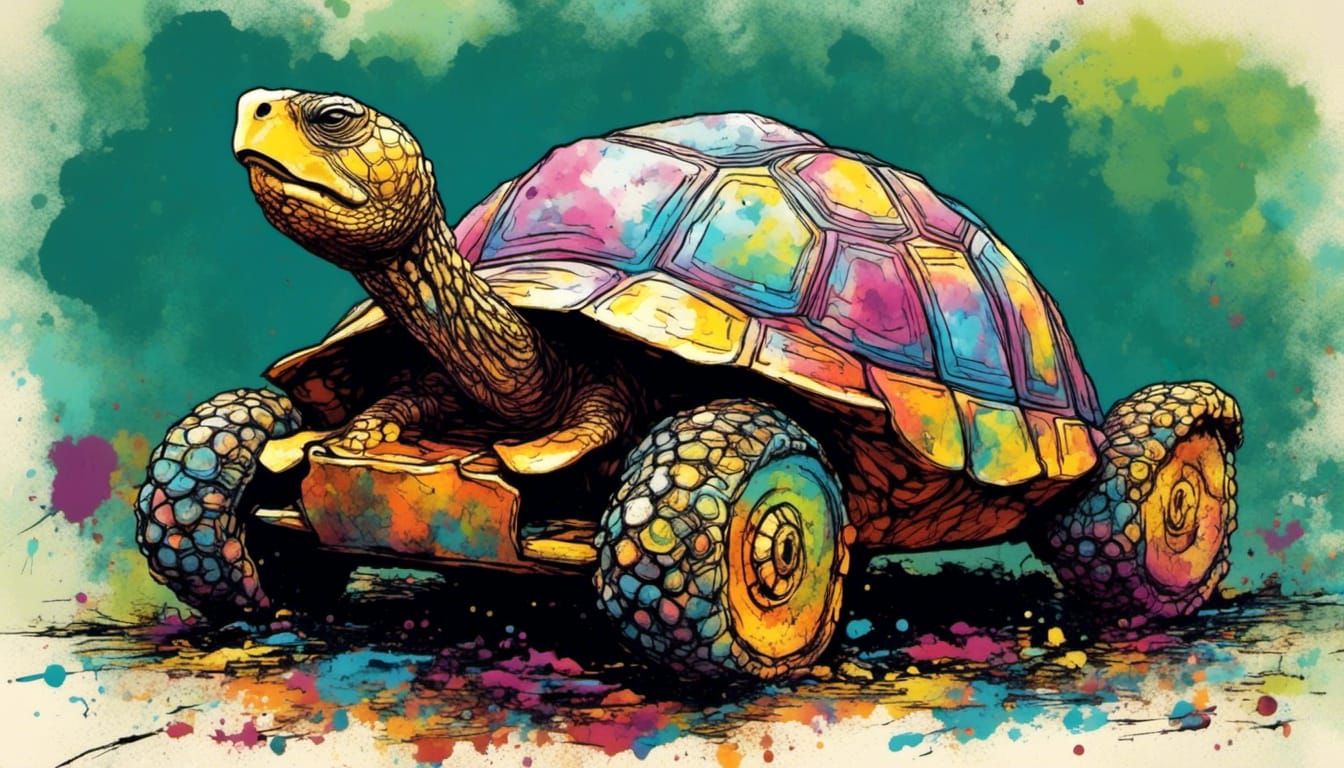 Racing Tortoise - AI Generated Artwork - NightCafe Creator