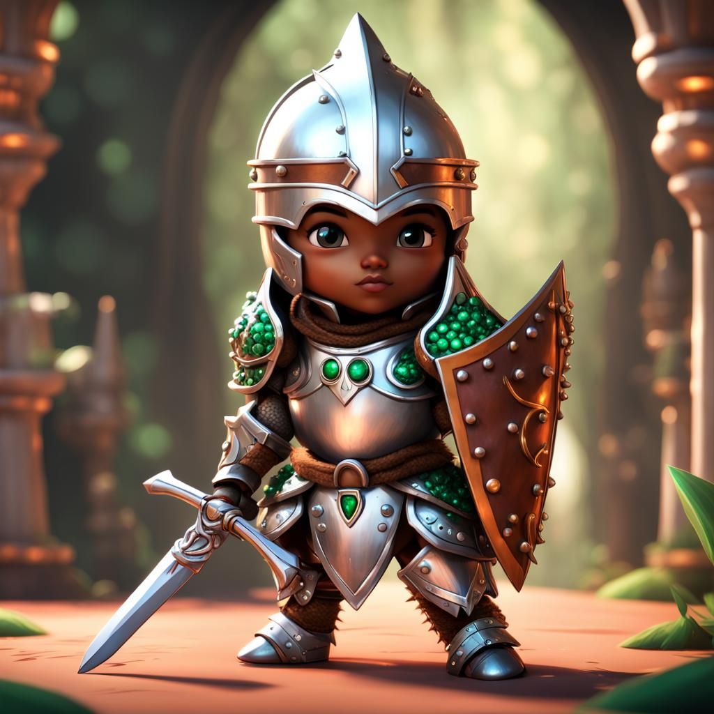 lil Knight wearing shining silver armor - AI Generated Artwork ...