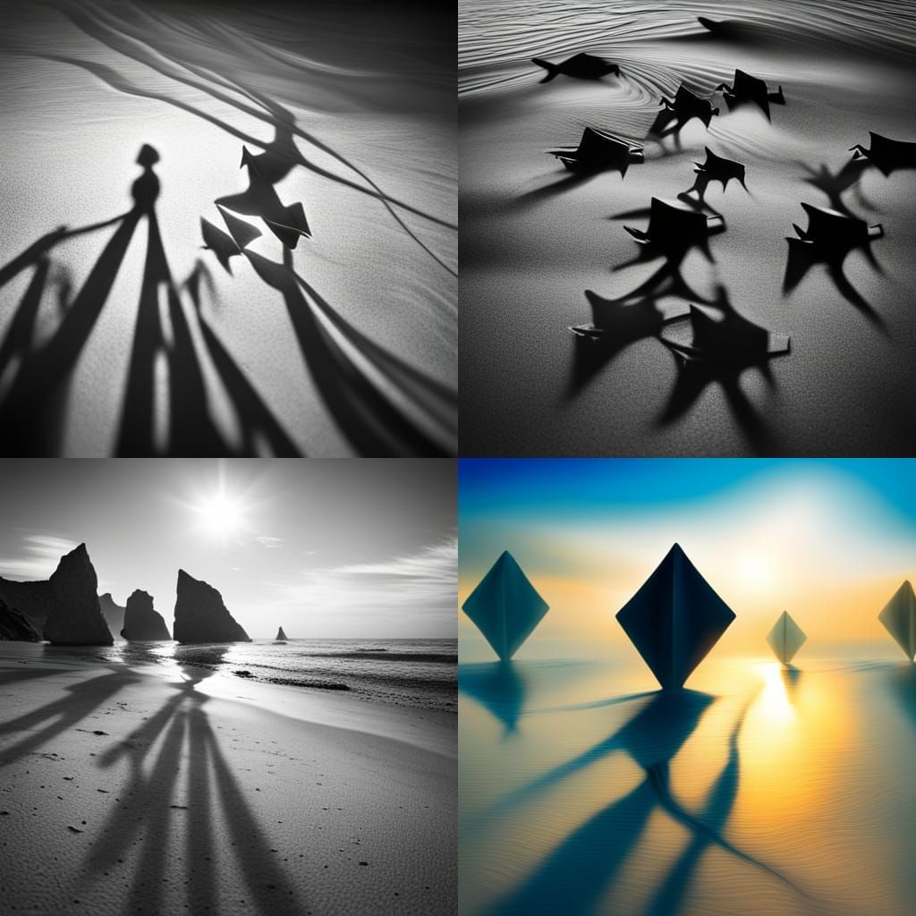 Shadows of fish in the beach - AI Generated Artwork - NightCafe Creator