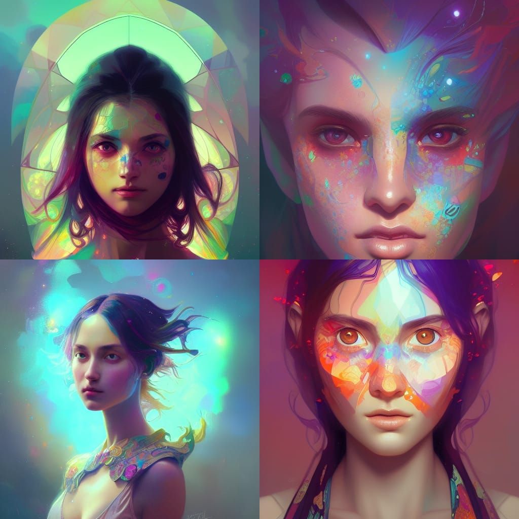A Girl With Kaleidoscope Eyes Head And Shoulders Portrait 8k