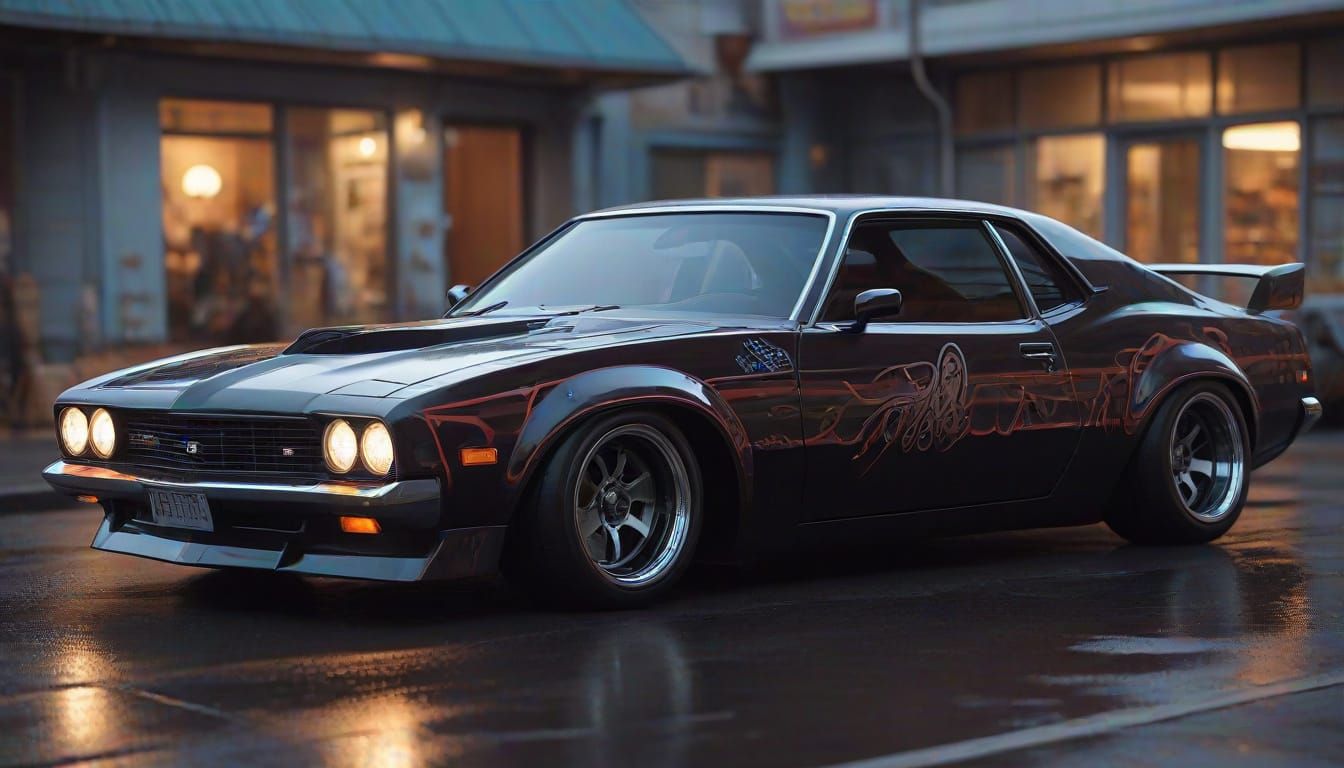 Futuristic Hot Rod Drift Car with Anime-Inspired B... - AI Art