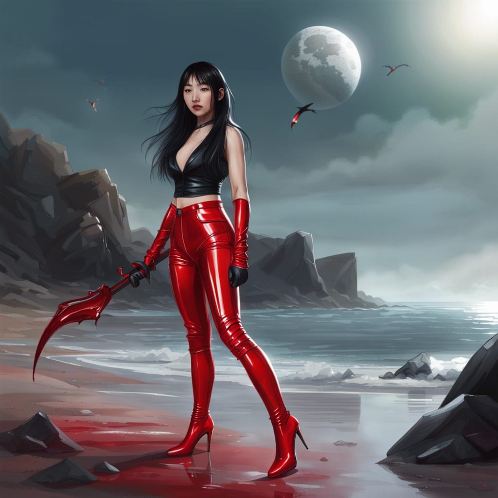 A beautiful woman playing guitar on stage with audience applauding - AI Generated Artwork ...