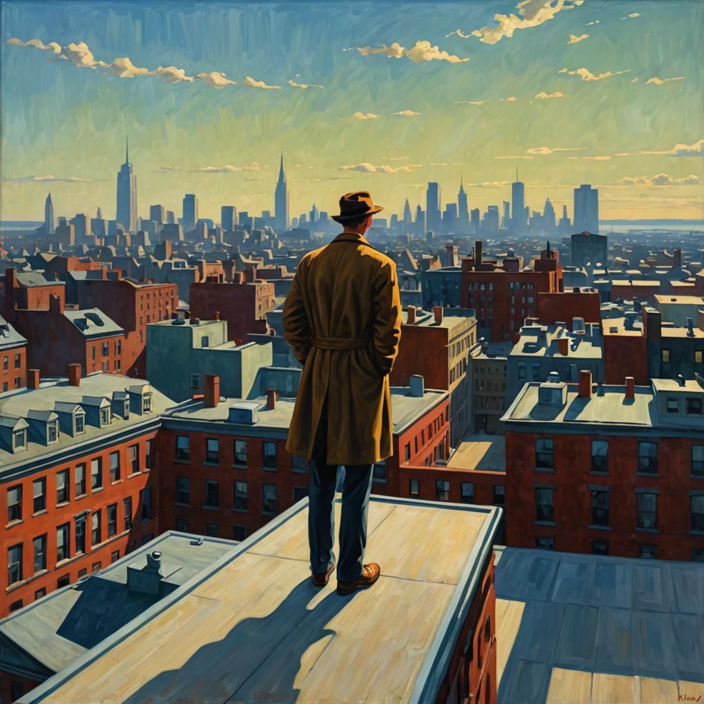 "Looking Out" (Edward Hopper) - AI Generated Artwork - NightCafe Creator